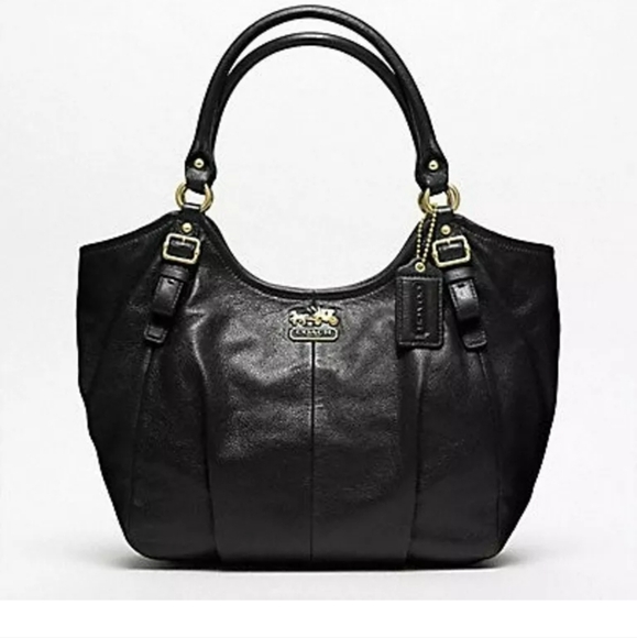 Coach | Bags | Coach Madison Large Black Leather Shoulder Bag Coach ...